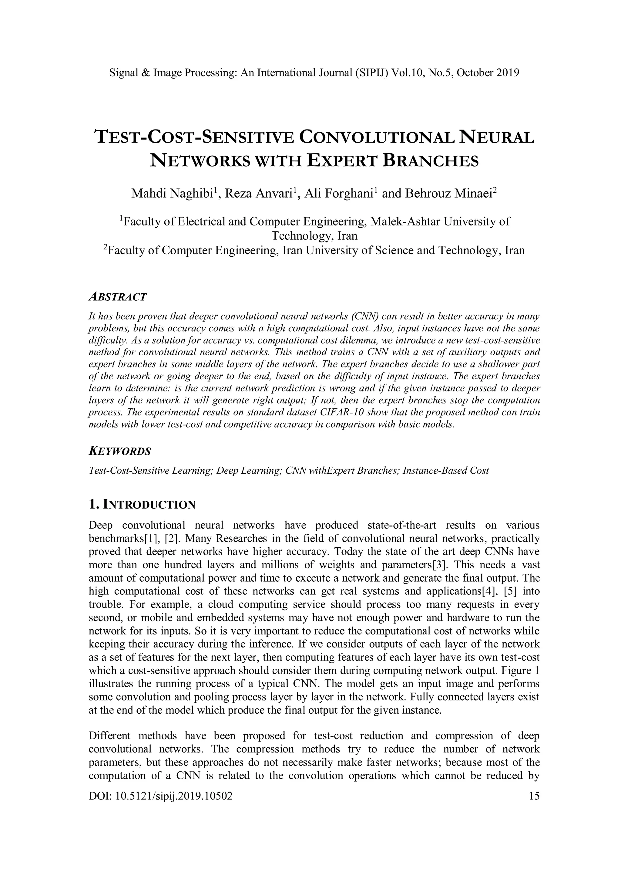 Test-cost-sensitive Convolutional Neural Networks with Expert Branches ...