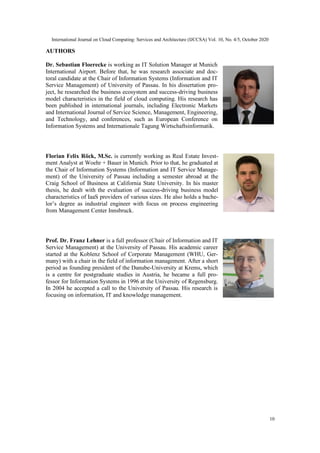 SUCCESS-DRIVING BUSINESS MODEL CHARACTERISTICS OF IAAS PROVIDERS ...