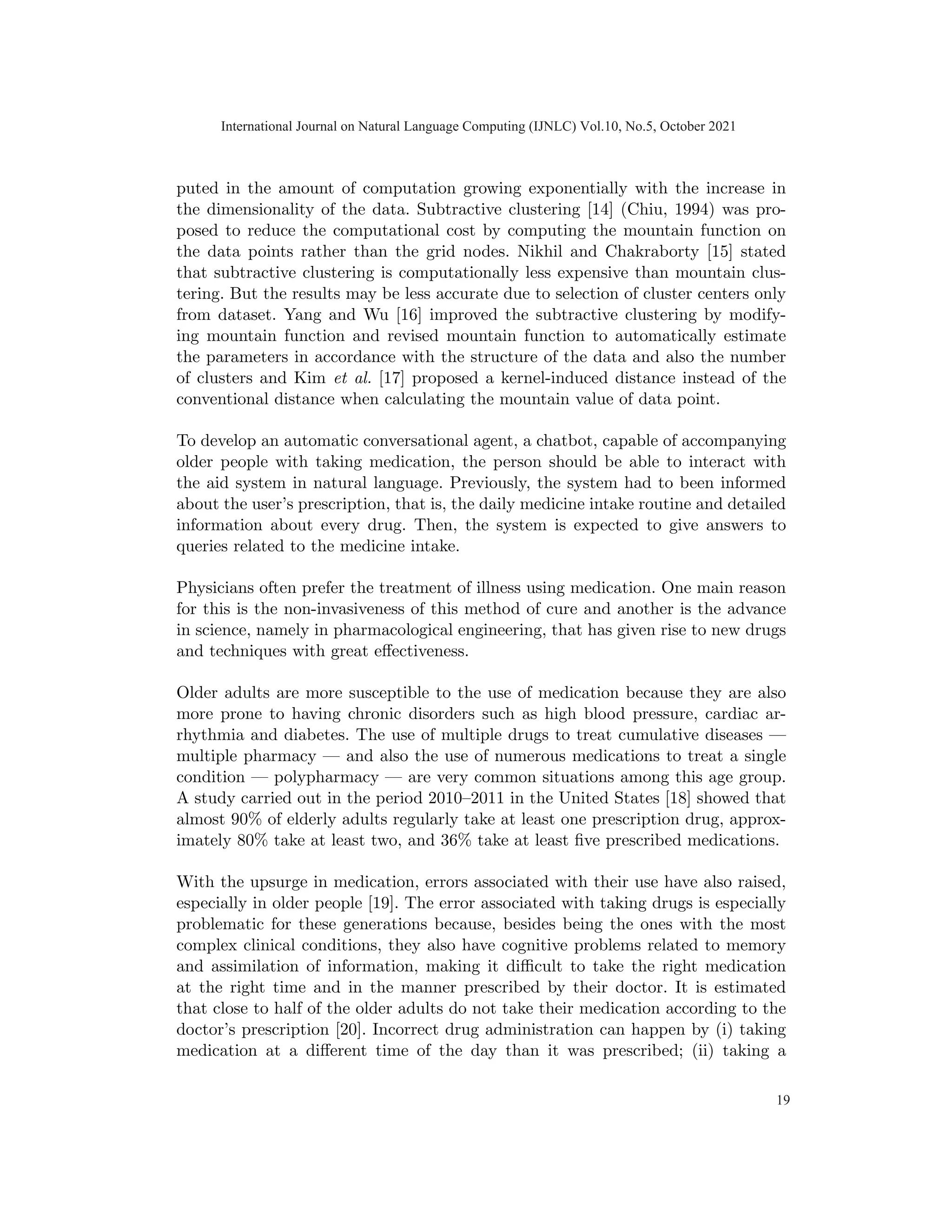 Natural language processing through the subtractive mountain clustering algorithm — a medication ...