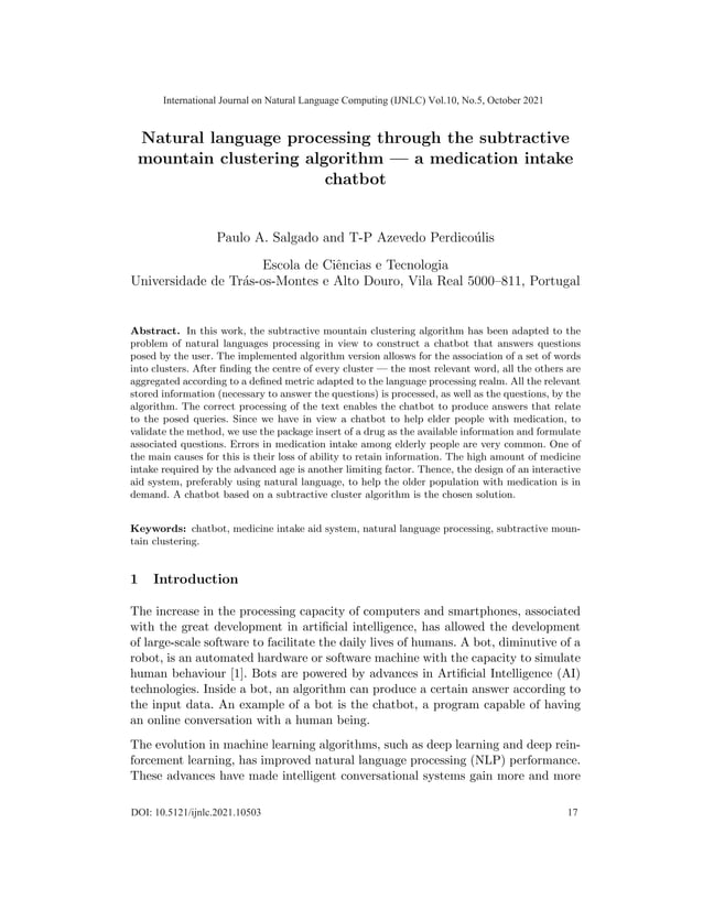 Natural language processing through the subtractive mountain clustering algorithm — a medication ...