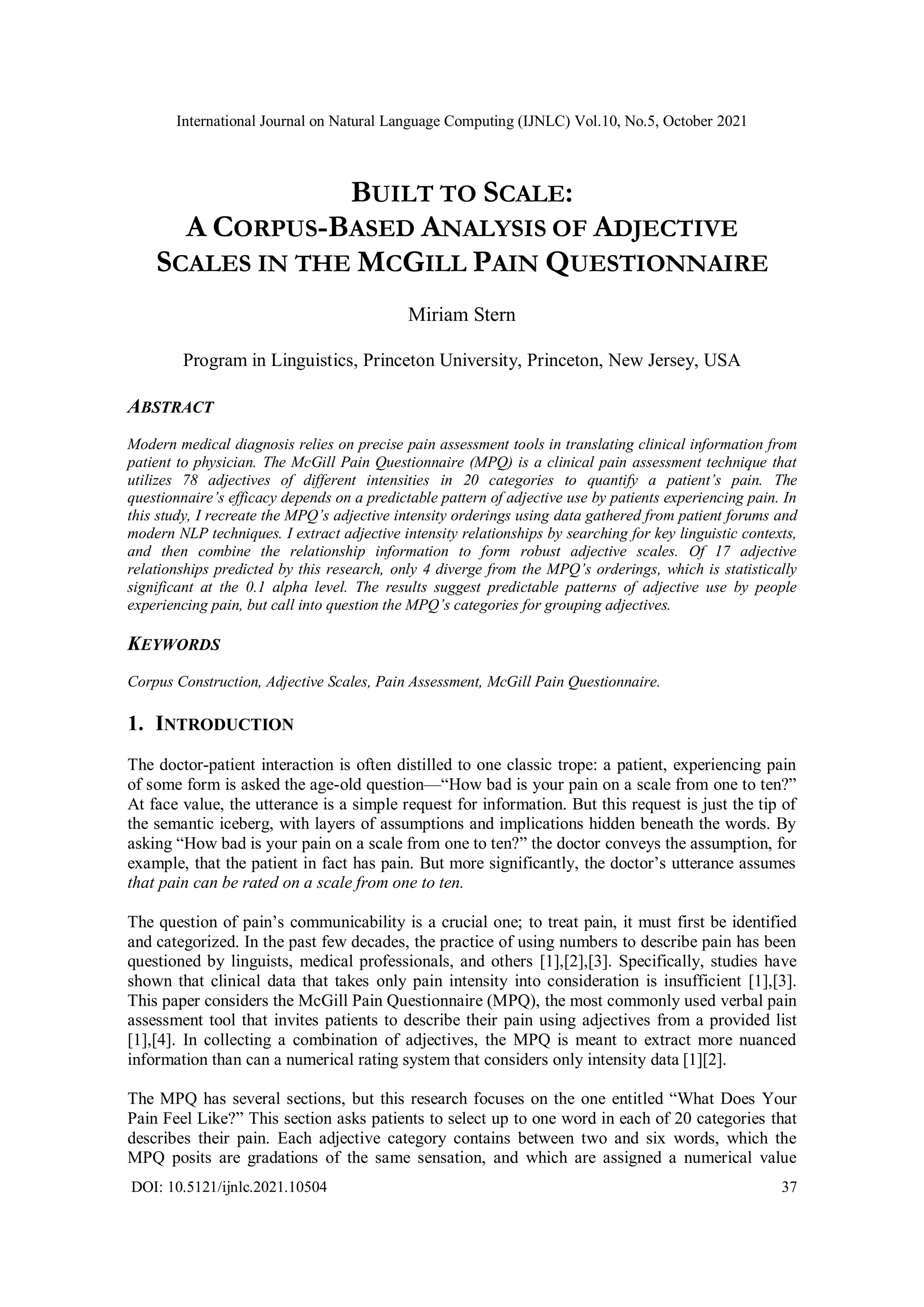 BUILT TO SCALE: A CORPUS-BASED ANALYSIS OF ADJECTIVE SCALES IN THE ...