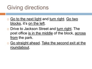 Giving direction in easy way for beginner | PPT