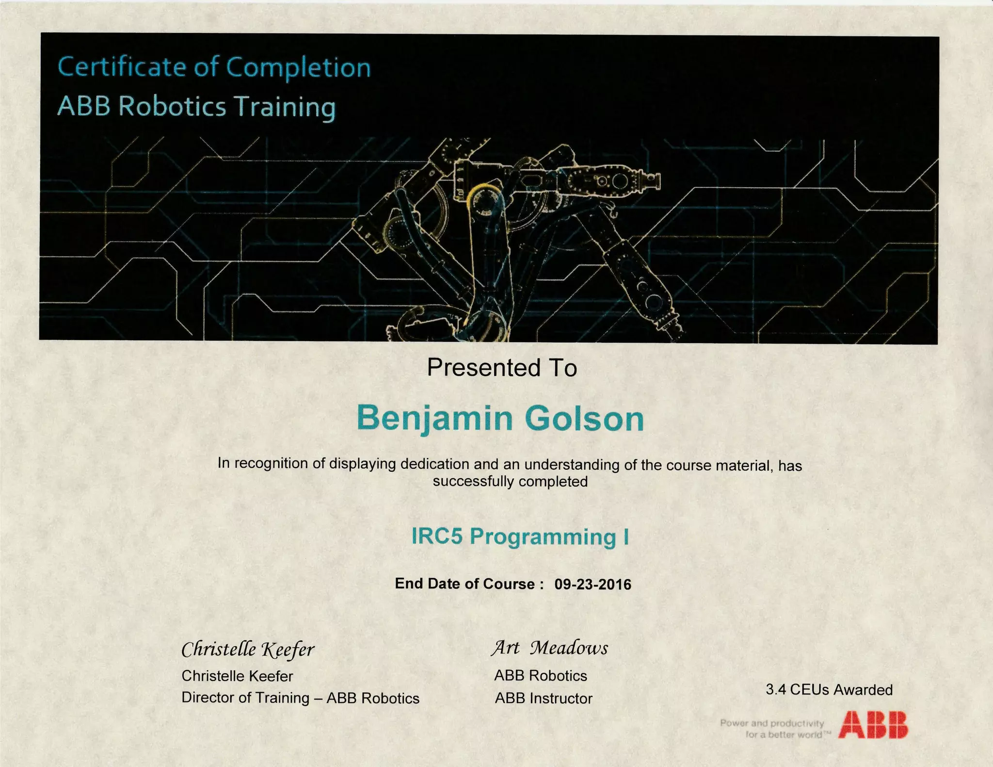 My ABB Certificate | PPT