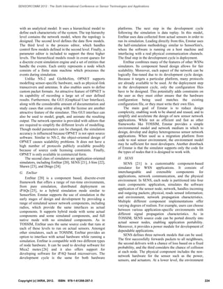 Simulation Issues in Wireless Sensor Networks: A Survey | PDF