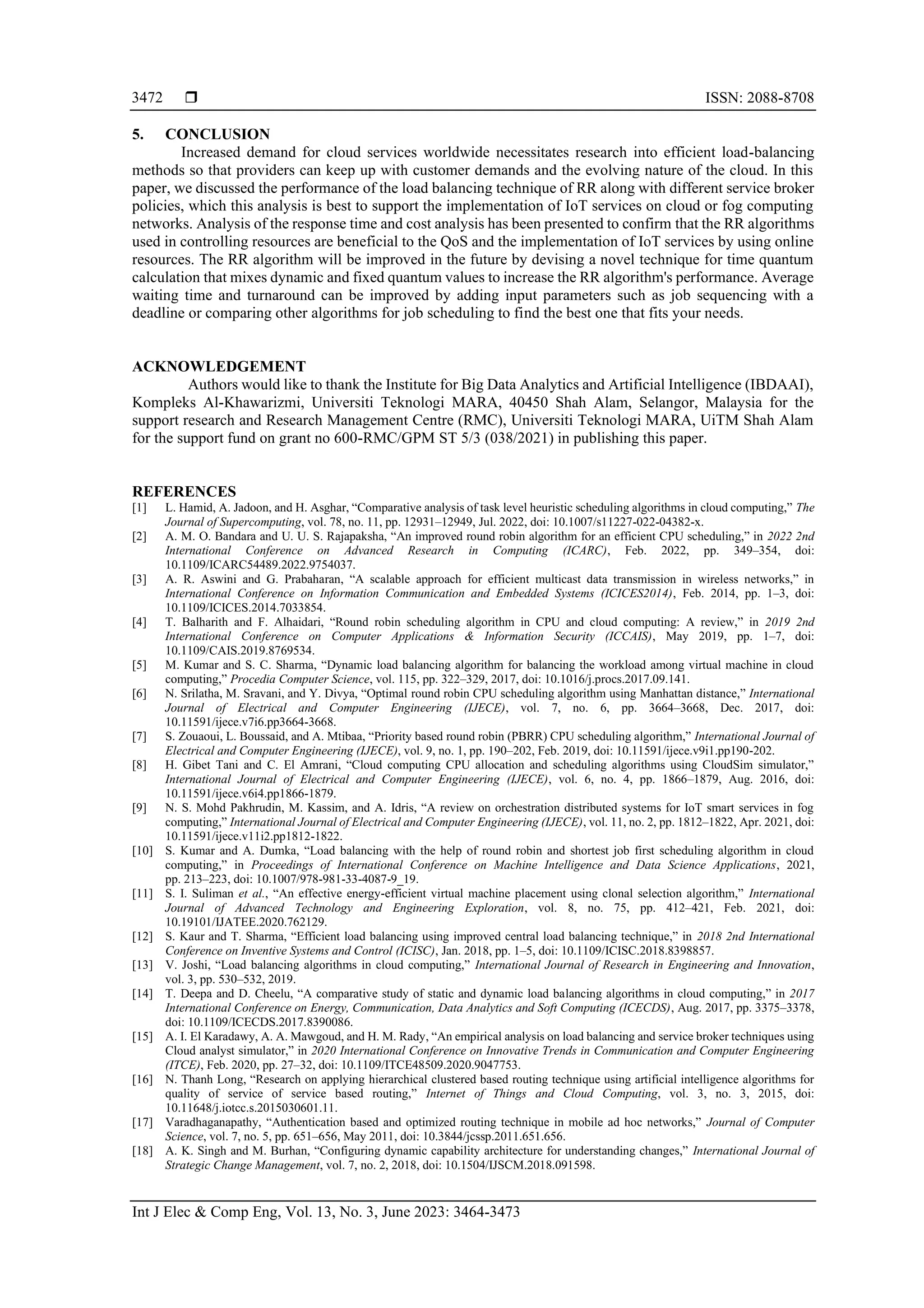 Cloud service analysis using round-robin algorithm for qualityof-service aware task placement ...