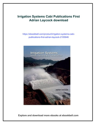 Irrigation Systems Cabi Publications First Adrian Laycock | PDF