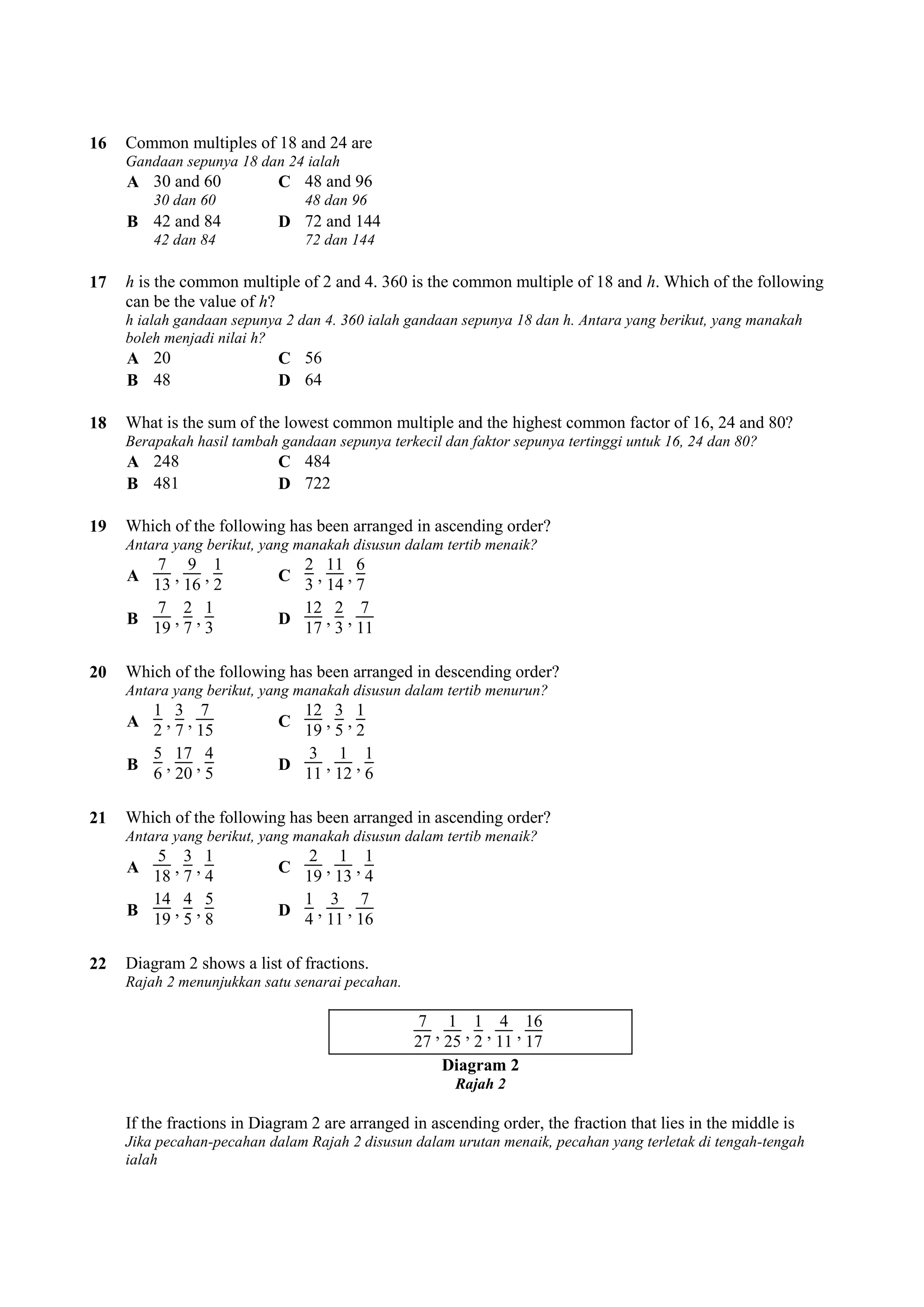 100 soalan Matematik Ting1 | PDF