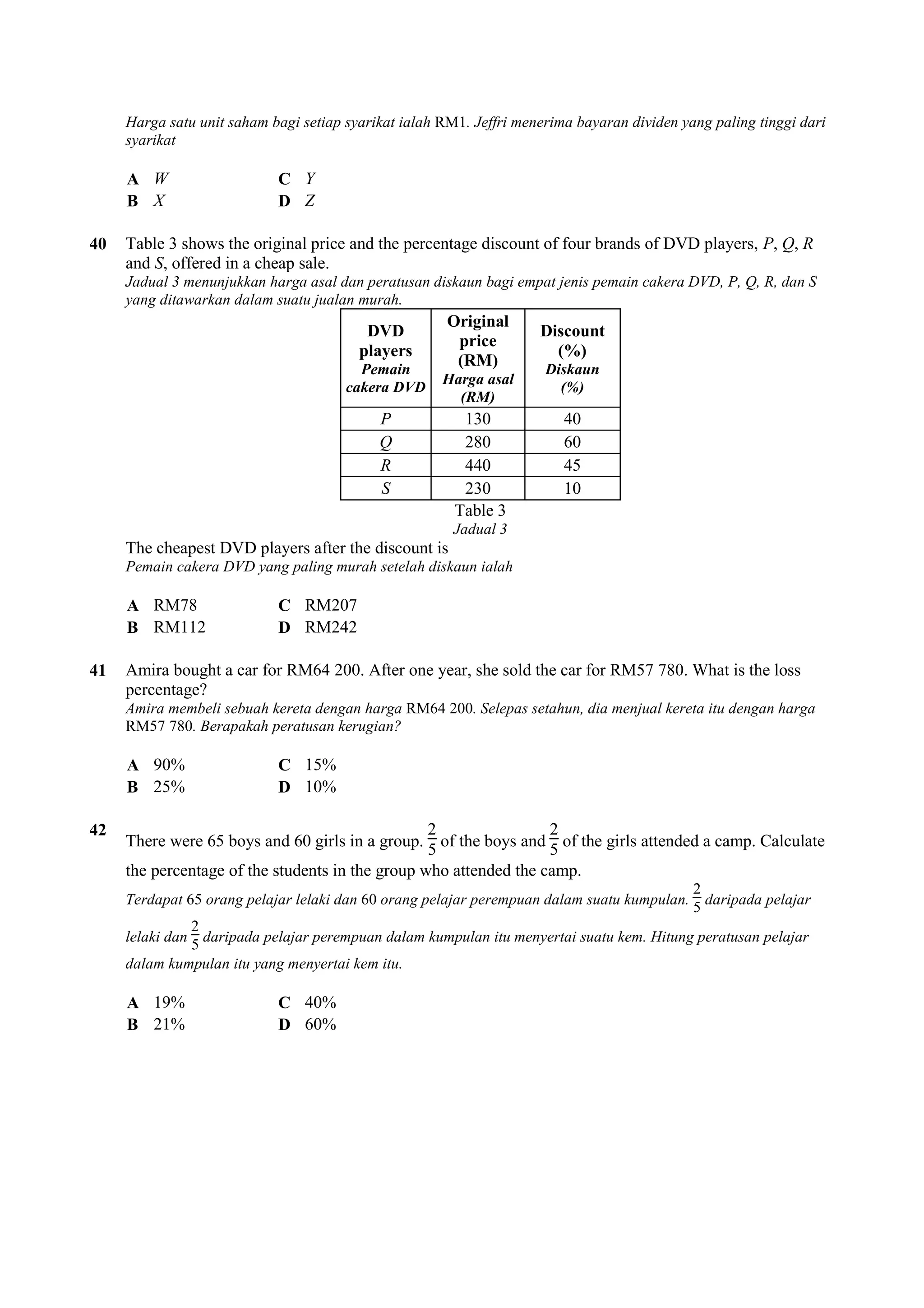 100 soalan Matematik Ting1 | PDF