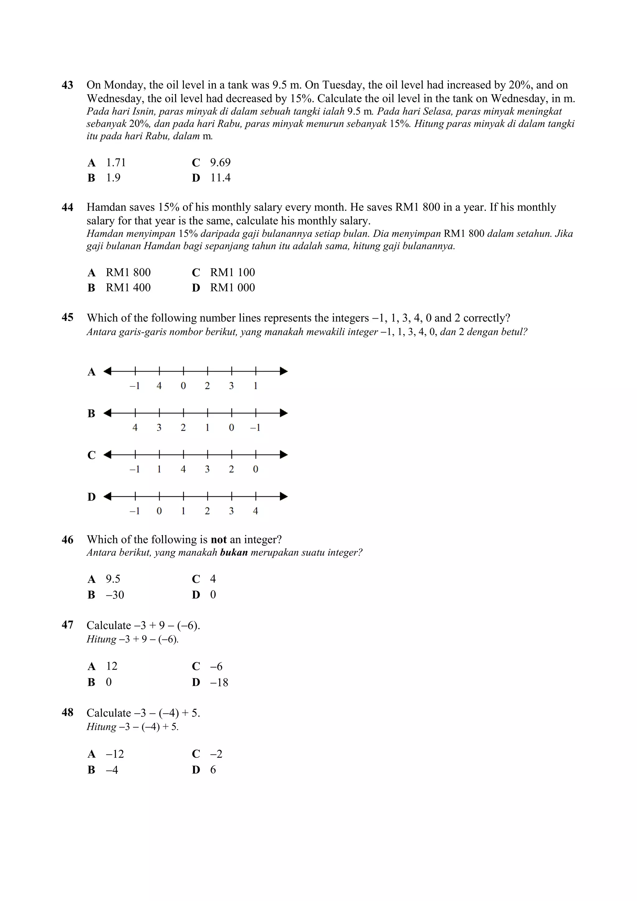 100 soalan Matematik Ting1 | PDF