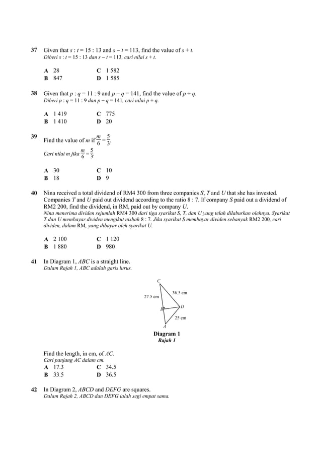 100 soalan Matematik Ting2 | PDF