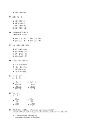 100 Soalan Matematik Ting3 | PDF
