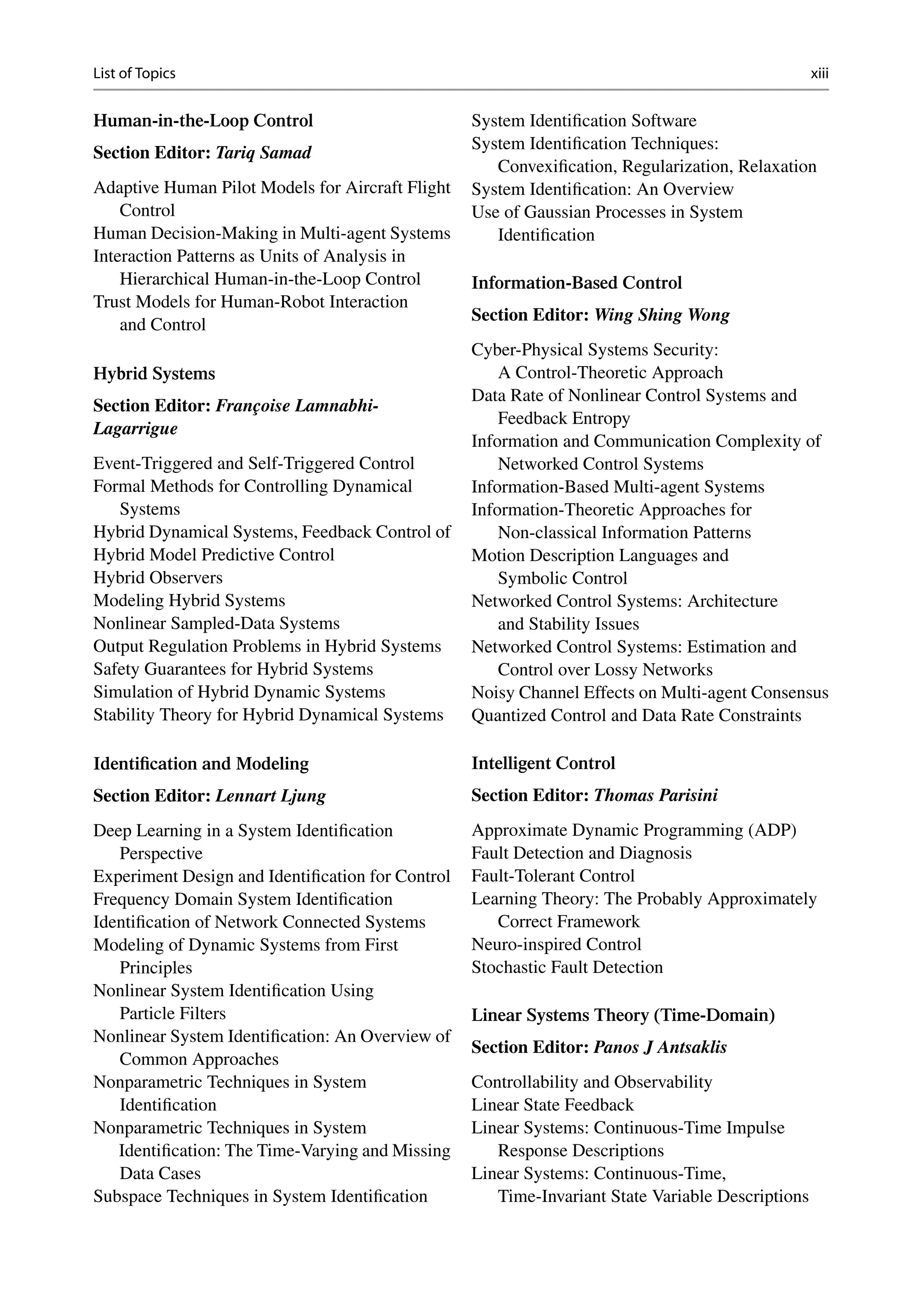 Encyclopedia of Systems and Control John Baillieul (Editor) | PDF