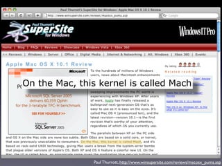 Inside the Mac OS X Kernel | PPT