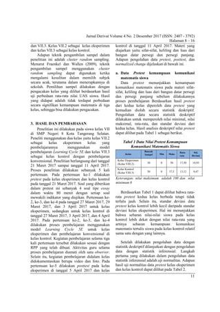 PENERAPAN MODEL PEMBELAJARAN LEARNING CYCLE 5E SEBAGAI UPAYA UNTUK MENINGKATKAN KEMAMPUAN ...