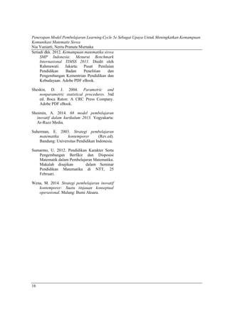 PENERAPAN MODEL PEMBELAJARAN LEARNING CYCLE 5E SEBAGAI UPAYA UNTUK MENINGKATKAN KEMAMPUAN ...