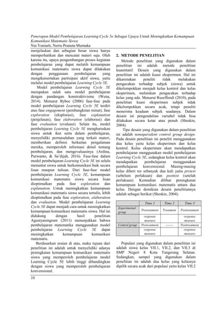 PENERAPAN MODEL PEMBELAJARAN LEARNING CYCLE SEBAGAI UPAYA UNTUK MENINGKATKAN KEMAMPUAN ...
