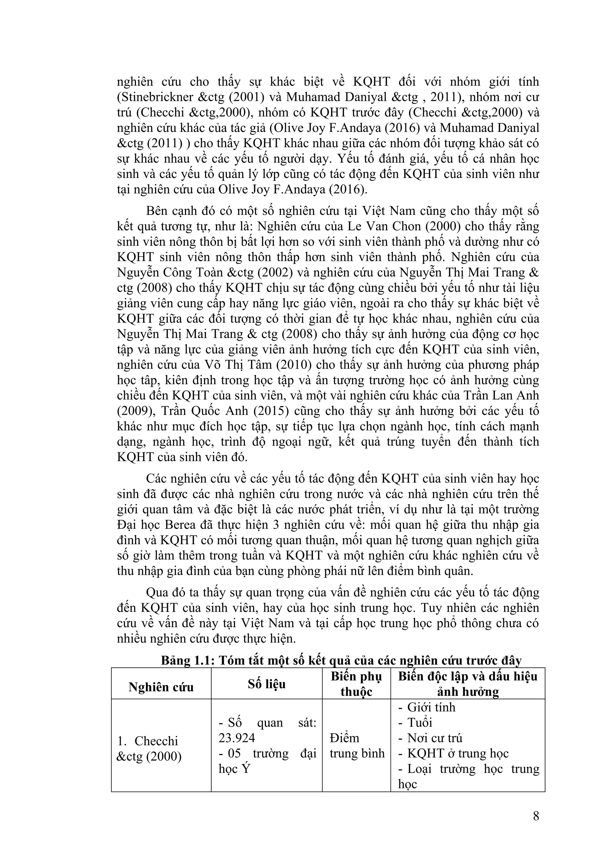 CÁC YẾU TỐ TÁC ĐỘNG ĐẾN KẾT QUẢ HỌC TẬP CỦA HỌC SINH TRUNG HỌC PHỔ THÔNG THÀNH PHỐ THỦ DẦU MỘT ...