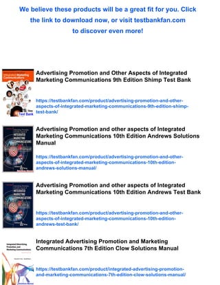 Advertising Promotion and Other Aspects of Integrated Marketing ...