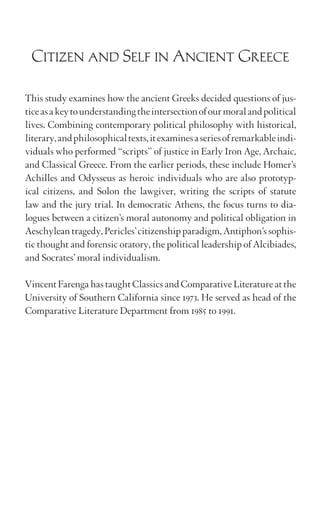 Citizen And Self In Ancient Greece Individuals Performing Justice And ...