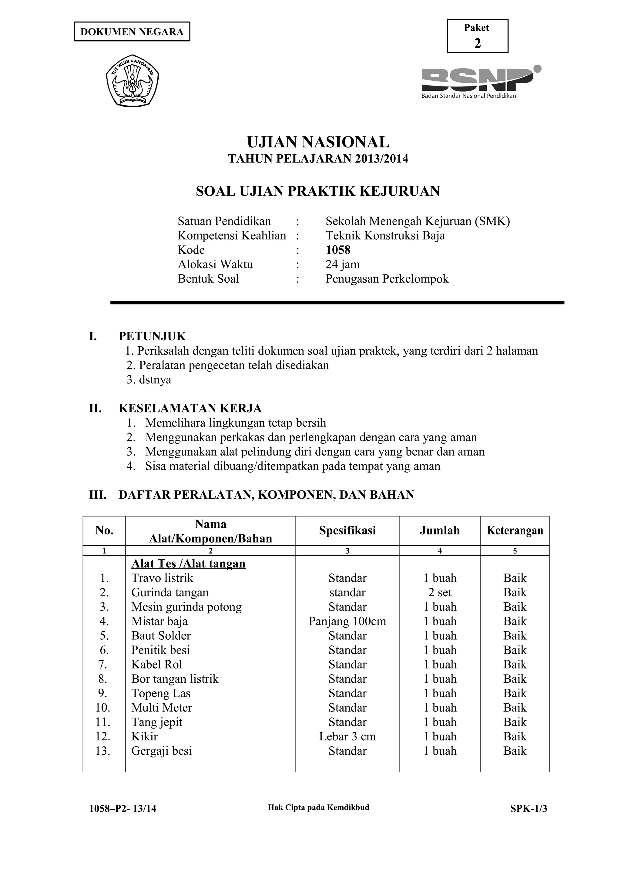 1058 p2-spk-teknik konstruksi baja | PDF