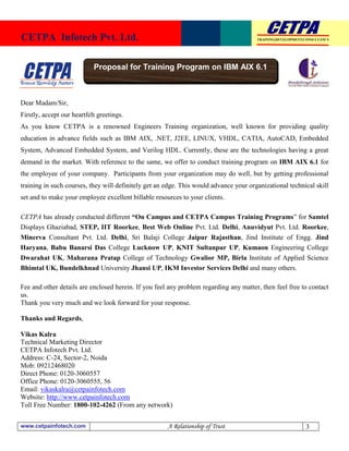 Corporate_Training at CETPA Campus for IBM AIX 6.1 | PDF