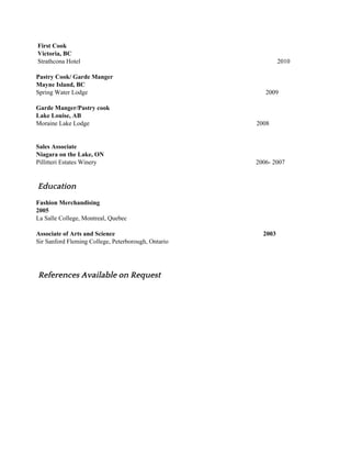 pastry resume | PDF