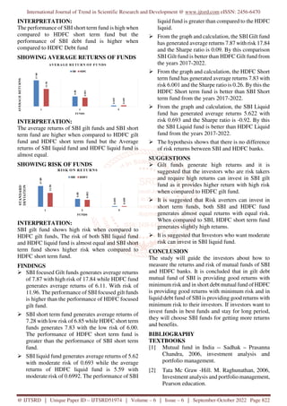 A Comparative Study on Debt Mutual Funds with Reference to SBI and HDFC ...