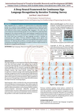 A Deep Neural Framework for Continuous Sign Language Recognition by Iterative Training Survey | PDF