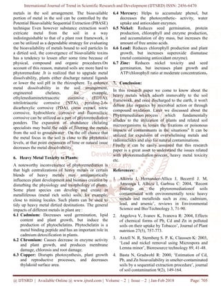 An Analysis and Study in Light of Phytoremediation of Heavy Metal ...