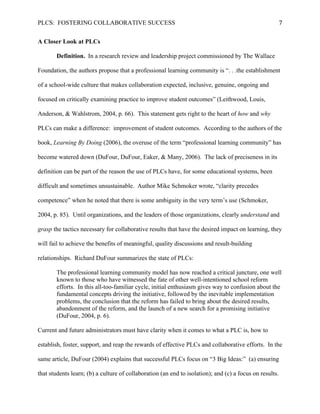 PLC Topic Brief FINAL - Jacobson | PDF | Professional School ...