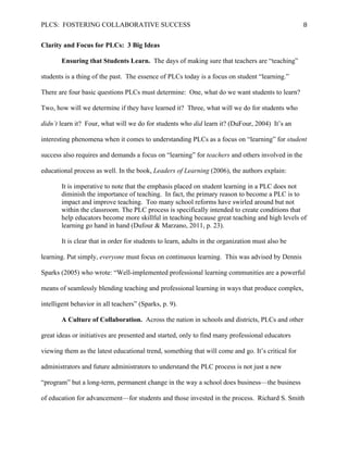 PLC Topic Brief FINAL - Jacobson | PDF | Professional School ...