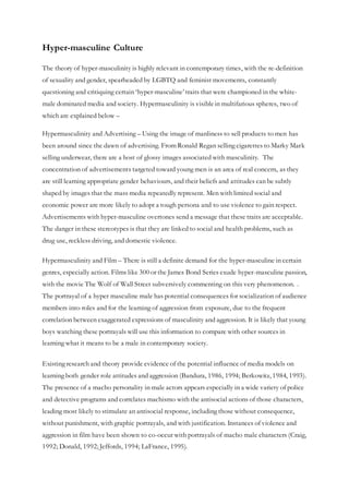 Hypermasculinity | DOCX | Hinduism | Religion & Spirituality