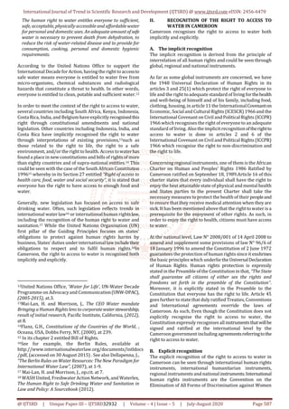 Justiciability of the Right to Access to Water in Cameroon | PDF ...