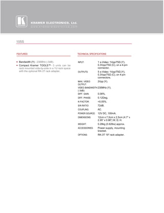 Kramer 105S | PDF