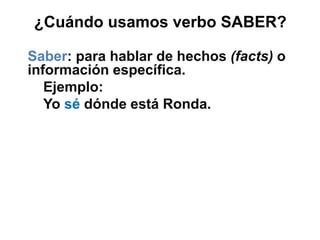 To know. SABER or CONOCER | PPTX