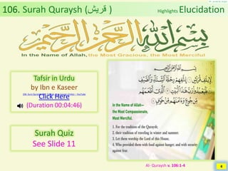 Al Quran (Chapter 106): Surah Quraysh [Quraysh an Arab Tribe] | PDF