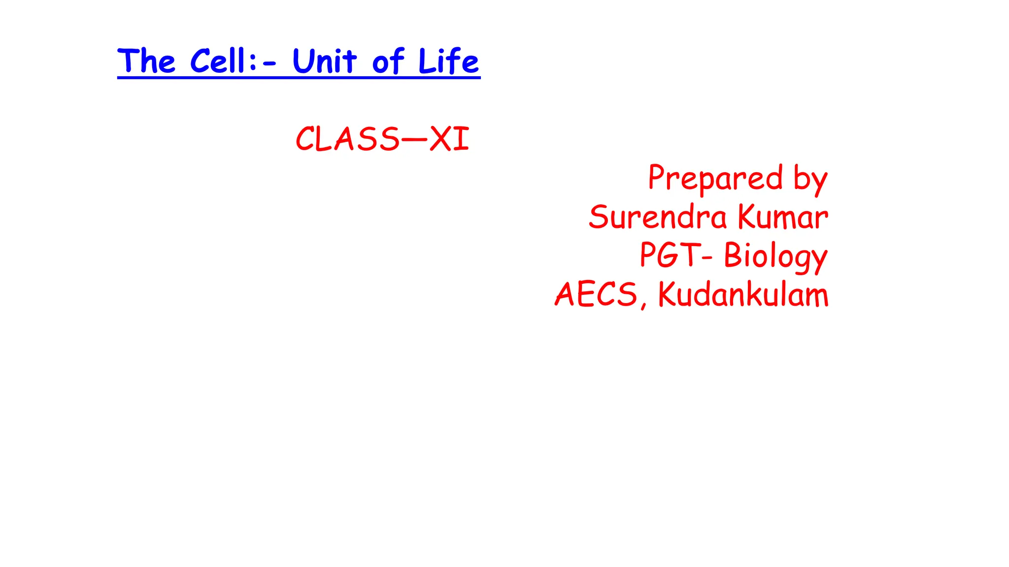 The Cell unit of life for class 8 students | PDF