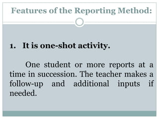Dialectic Teaching Approach: Reporting Method | PPTX