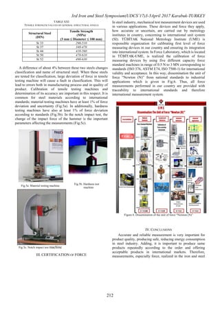 Importance of Force Measurements and Their Traceability in Steel ...