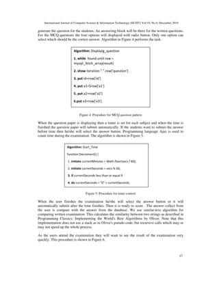 DEVELOPING A FRAMEWORK FOR ONLINE PRACTICE EXAMINATION AND AUTOMATED ...