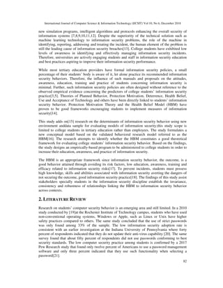 INVESTIGATING THE DETERMINANTS OF COLLEGE STUDENTS INFORMATION SECURITY BEHAVIOR USING A ...