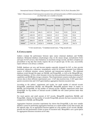 Database Systems Performance Evaluation for IoT Applications | PDF