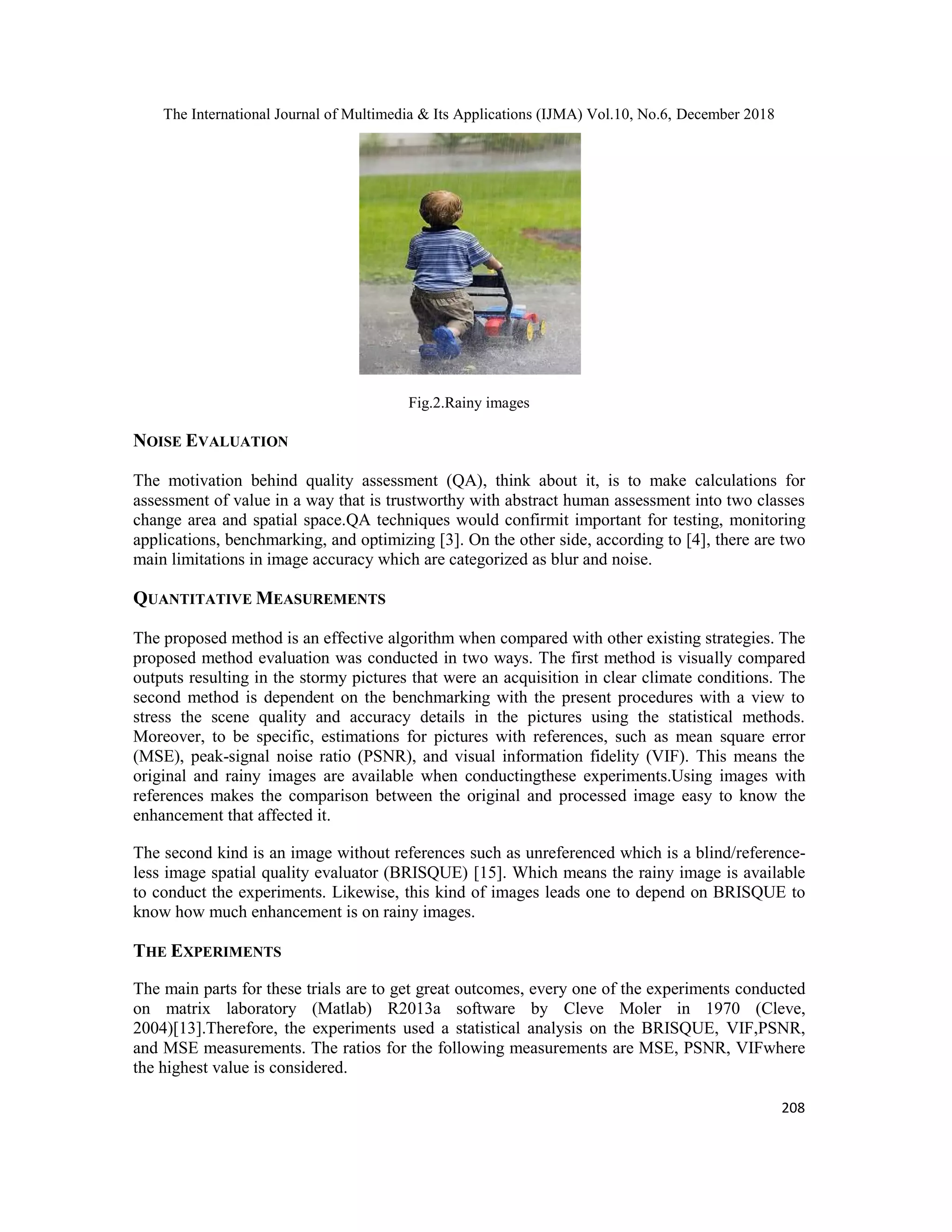 REMOVING RAIN STREAKS FROM SINGLE IMAGES USING TOTAL VARIATION | PDF