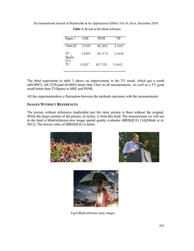 REMOVING RAIN STREAKS FROM SINGLE IMAGES USING TOTAL VARIATION | PDF