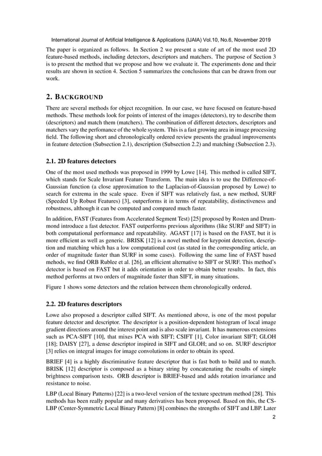 2d Features Based Detector And Descriptor Selection System For