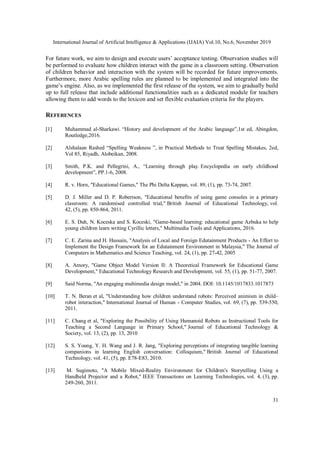 ROBOT BASED INTERACTIVE GAME FOR TEACHING ARABIC SPELLING | PDF