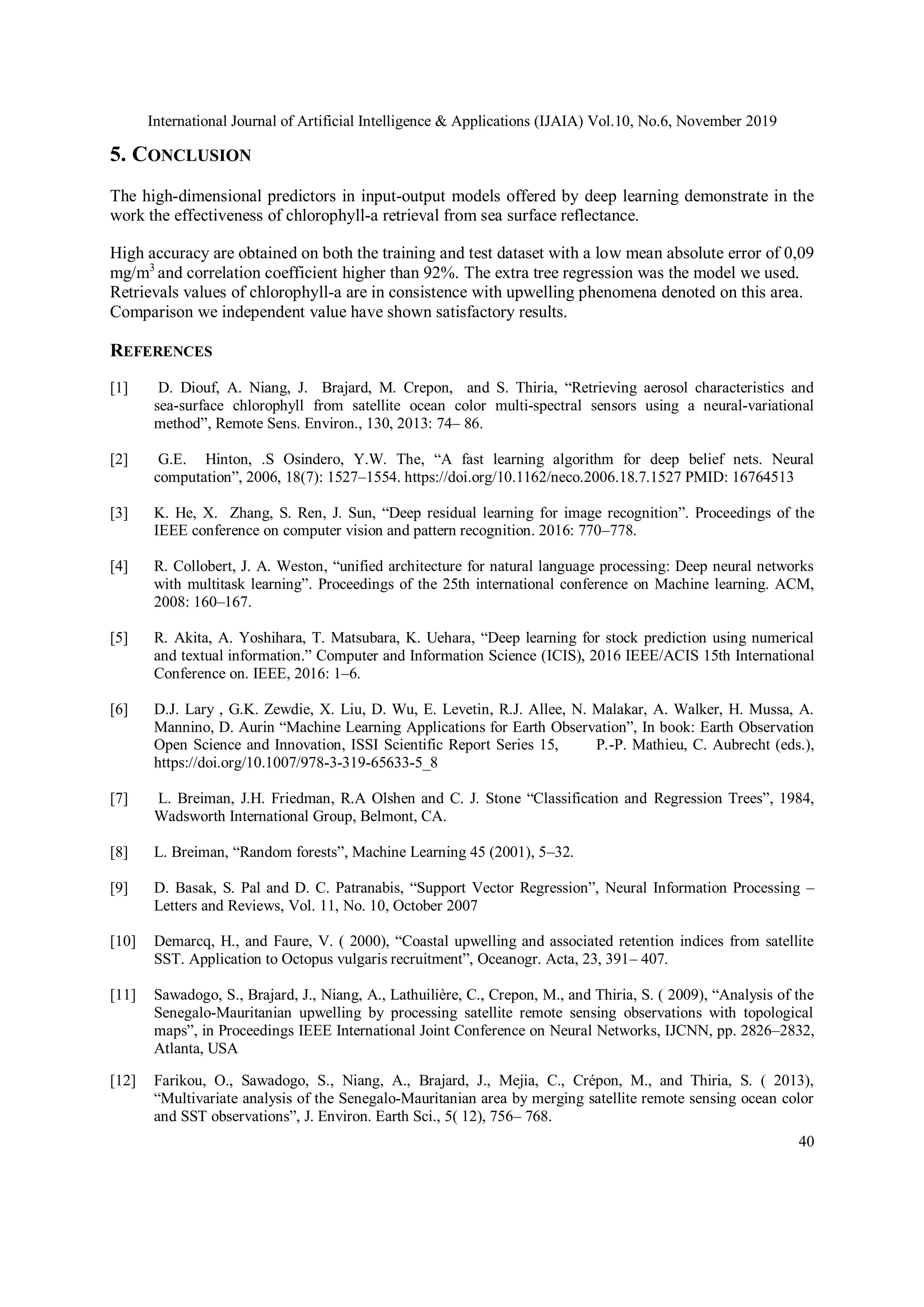 MODELING THE CHLOROPHYLL-A FROM SEA SURFACE REFLECTANCE IN WEST AFRICA BY DEEP LEARNING METHODS ...