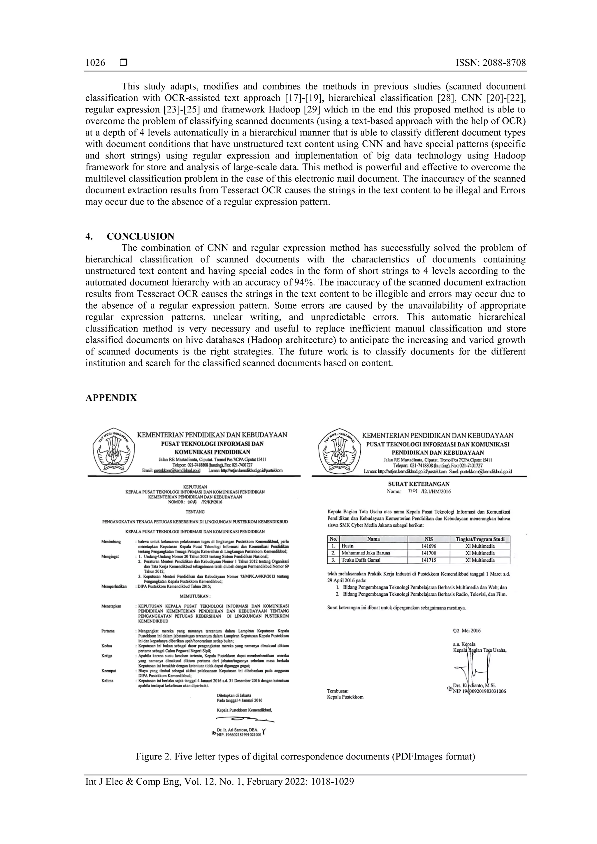 Automated Hierarchical Classification Of Scanned Documents Using Convolutional Neural Network