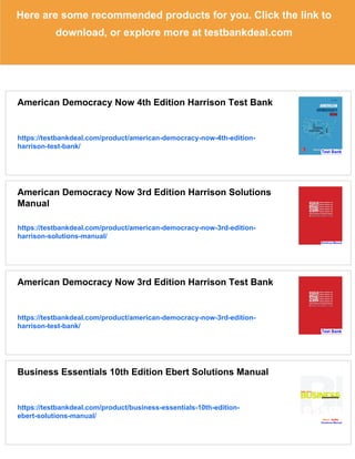 American Democracy Now 4th Edition Harrison Solutions Manual | PDF