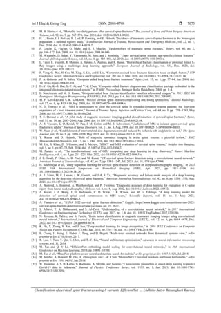 Classification of cervical spine fractures using 8 variants EfficientNet with transfer learning ...